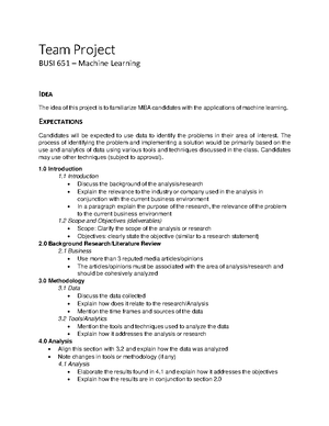 BUSI 651 - UCW - Machine Learning - Studocu