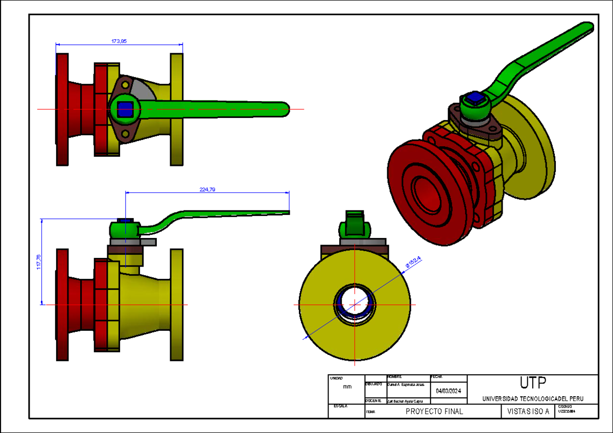 proyecto final Lamina 1 - Dibujo para Ingenieria - UNIDAD: mm ESCALA: DIBUJADO: TEMA: DOCENTE ...