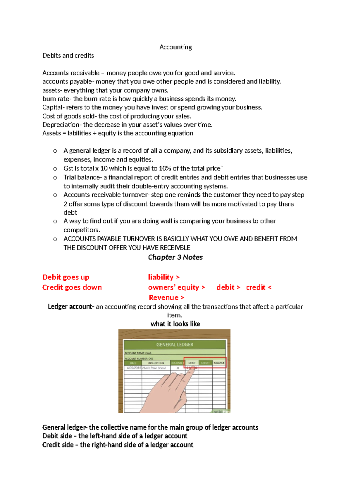 Accounting basics - Accounting Debits and credits Accounts receivable ...