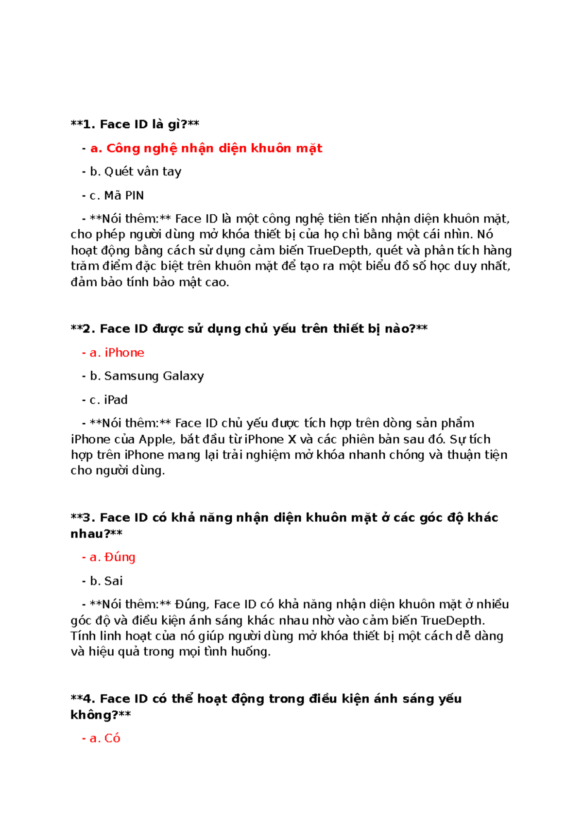 Tài liệu (10) - Hshshhs hehshs hdhdh - 1. Face ID là gì? - a. Công nghệ ...