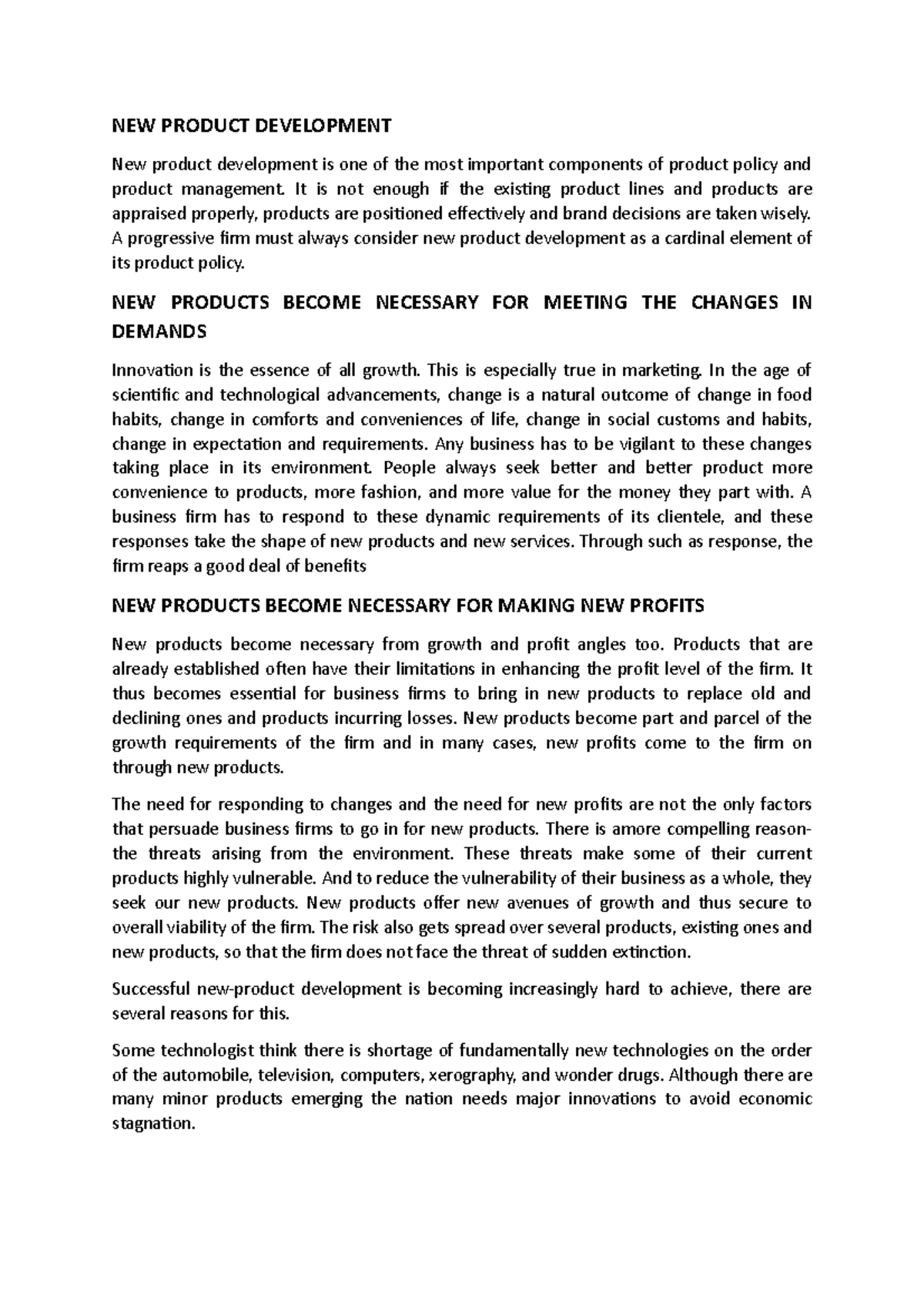 NEW Product Development - NEW PRODUCT DEVELOPMENT New product ...