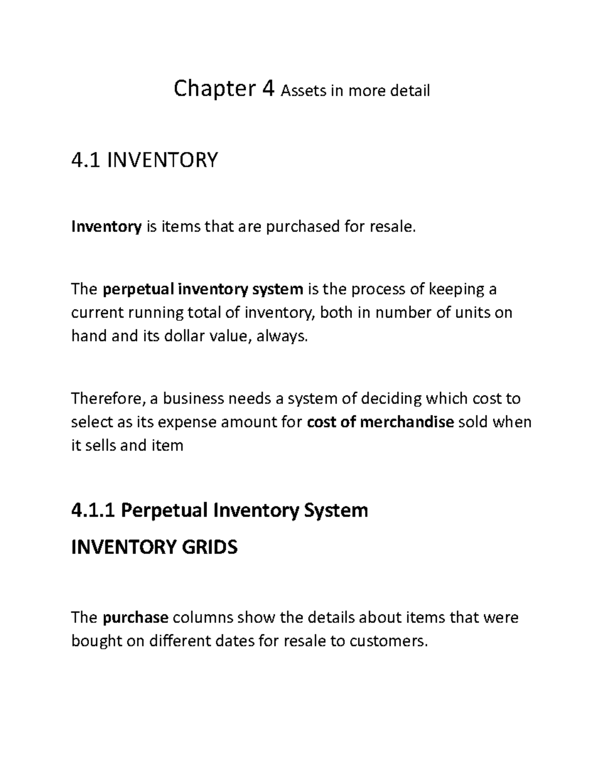 Learning notes for class 4 - Chapter 4 Assets in more detail 4 ...