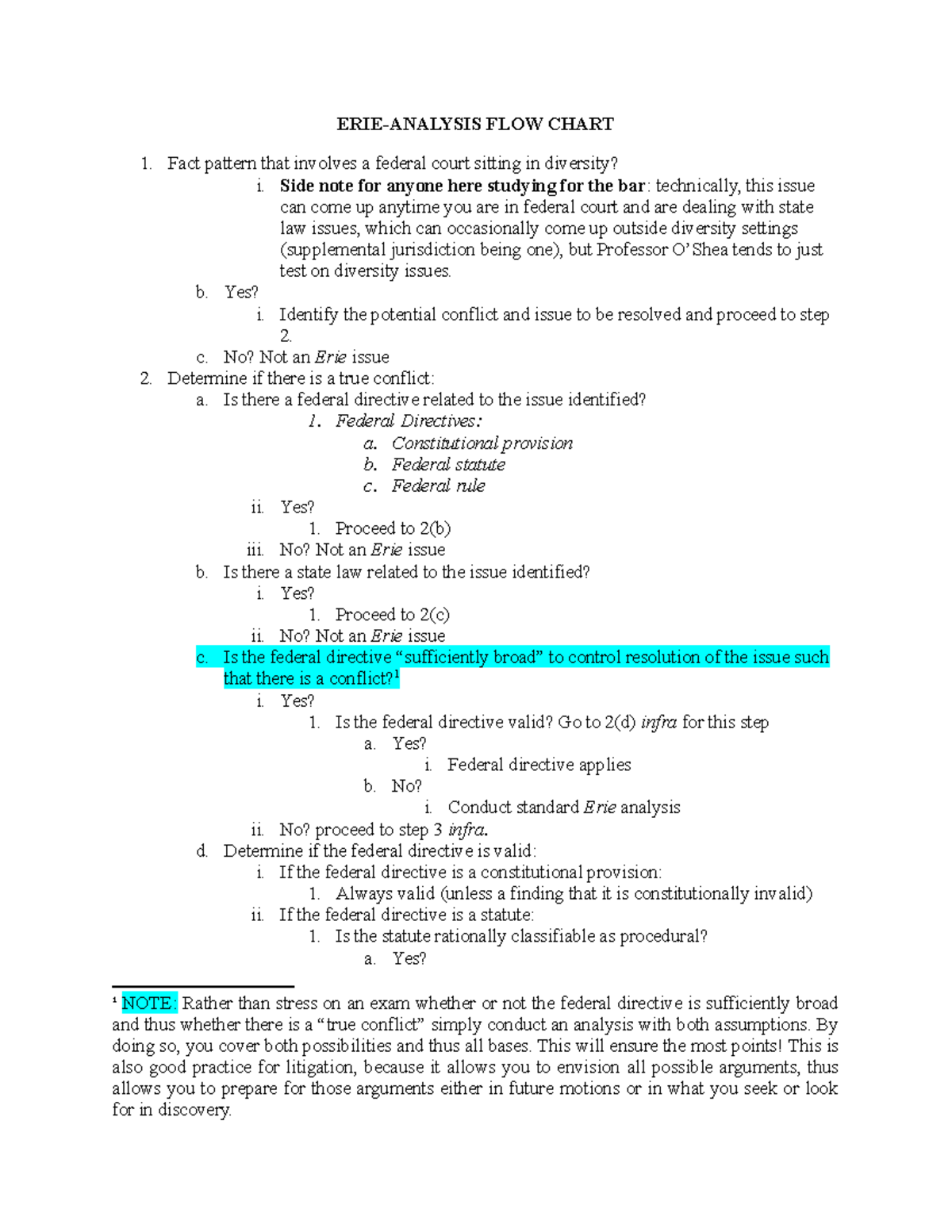 Erie-Analysis Flow Chart - ERIE-ANALYSIS FLOW CHART Fact pattern that ...