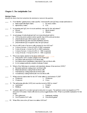 Ch08 - Blood bank test - T E S T B A N K S E L L E R. C O M Chapter 8 ...