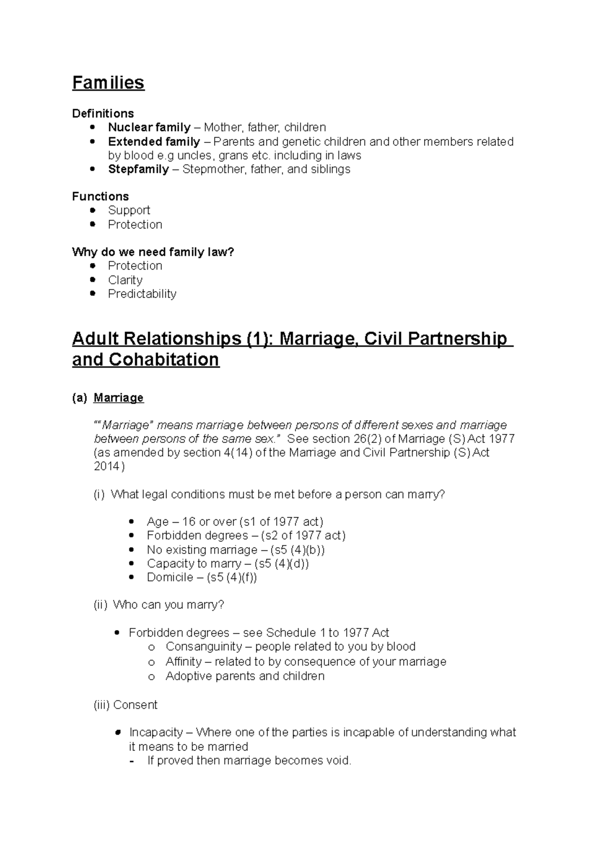 Part Two of Family Lectures - Families Definitions Nuclear family ...