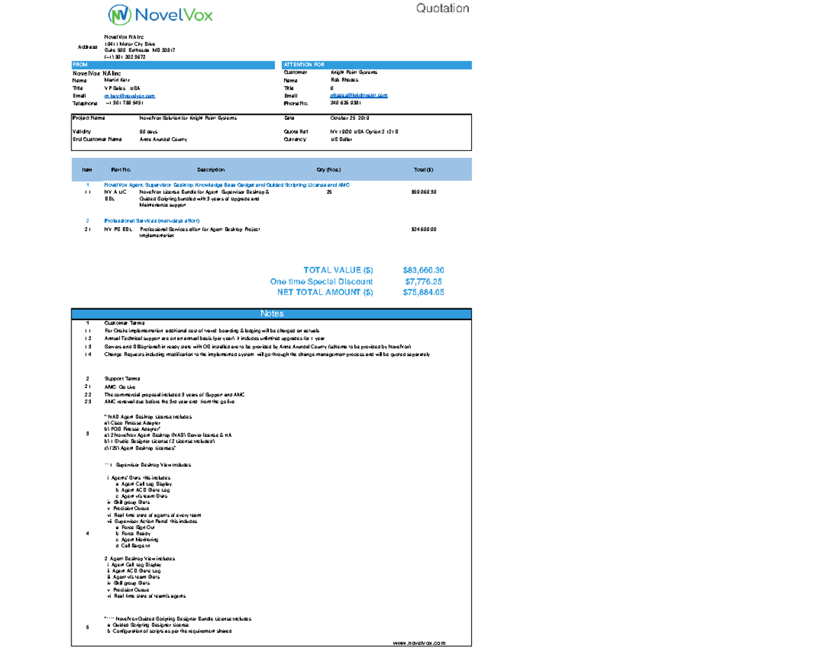 Option 2-121D US Knight Point Systems NAD Quotation 25102019 - FROM ...