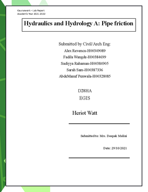 Concrete Lab Report H00349089 - Civil Engineering Materials Concrete ...