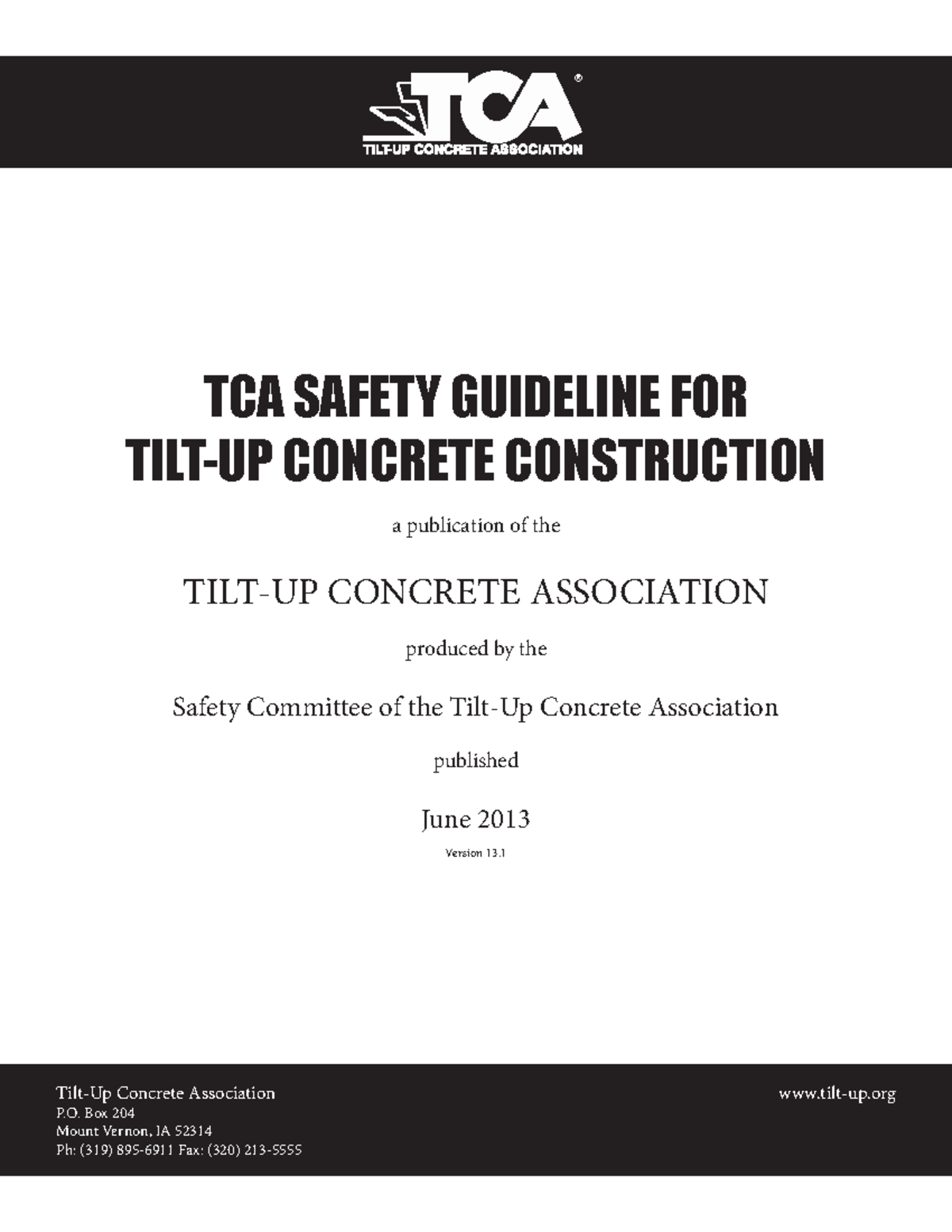 Safety guidelines version 13 1 - TCA SAFETY GUIDELINE FOR TILT-UP ...