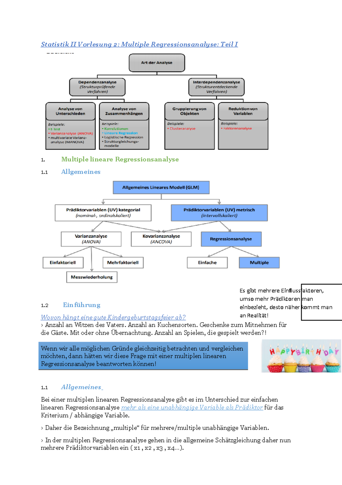 Vorlesung 2 - Multiple Lineare Regression - Statistik II Vorlesung 2 ...