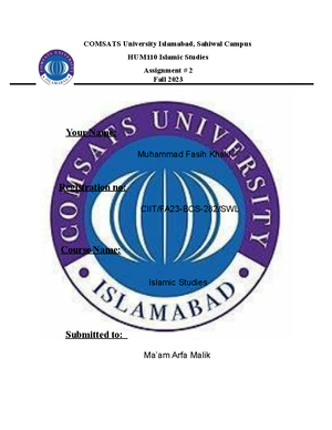 Islamiyat project - Semester project: Some problems of business ethics ...
