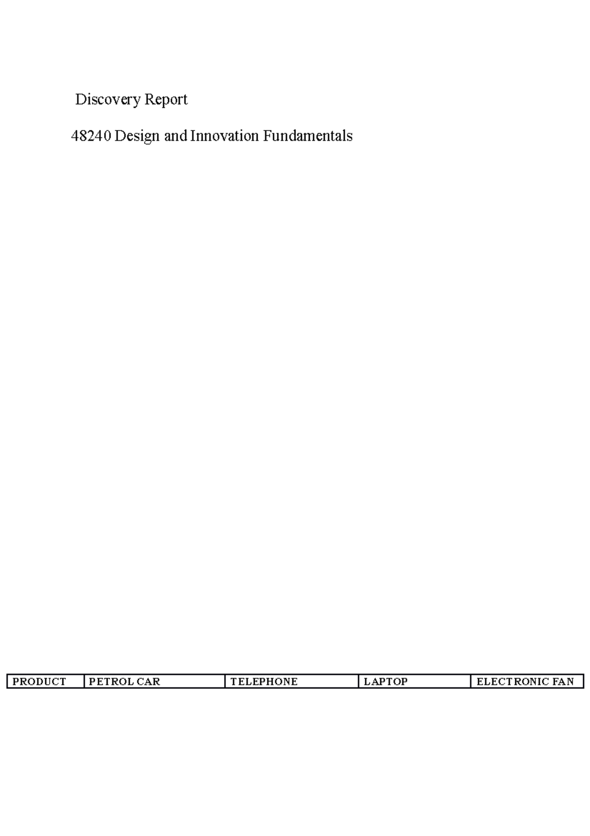 Discovery Report 48240 Assignment 1 2021 - Discovery Report 48240 ...