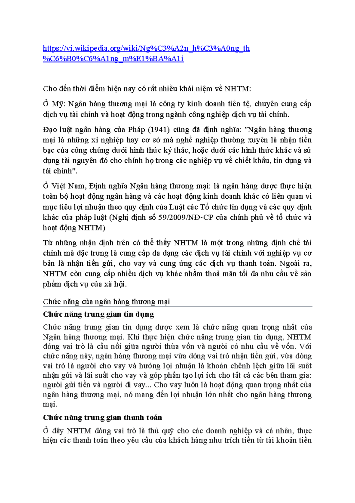 Khai niem ngan hang va chuc nang - vi.wikipedia/wiki/Ng%C3%A2n_h%C3 ...