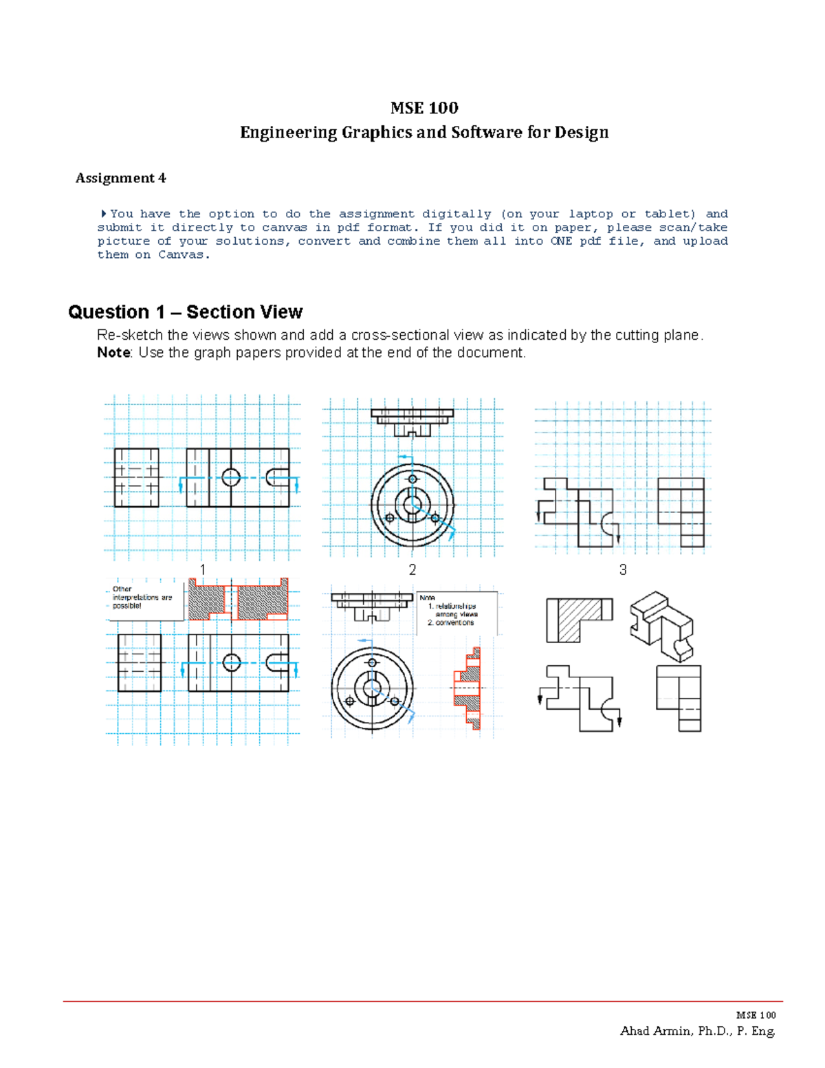 Assignment 4 - Solution - MSE 100 Ahad Armin, Ph., P. Eng. MSE 100 ...