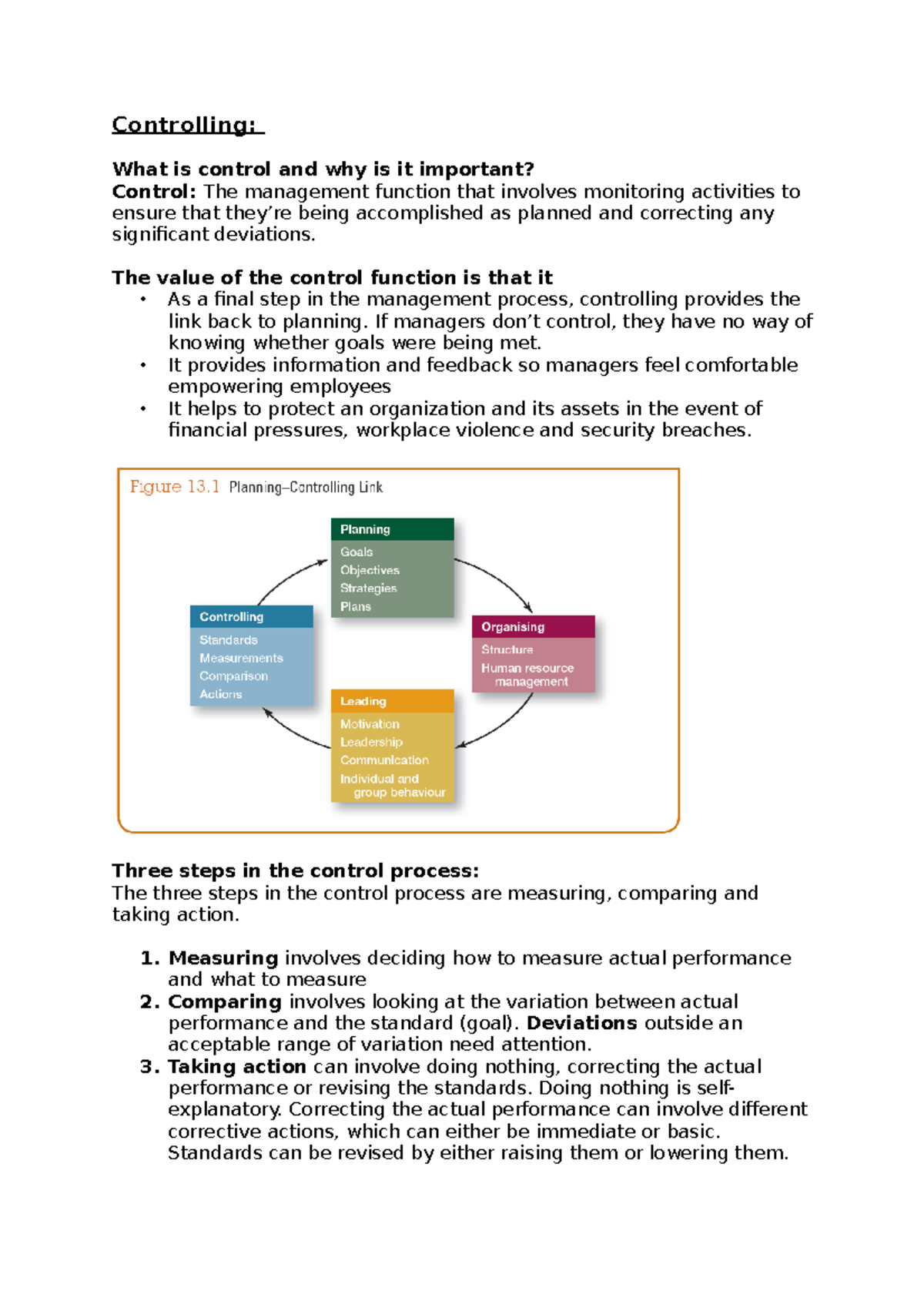 Docx - controlling - Controlling: What is control and why is it ...