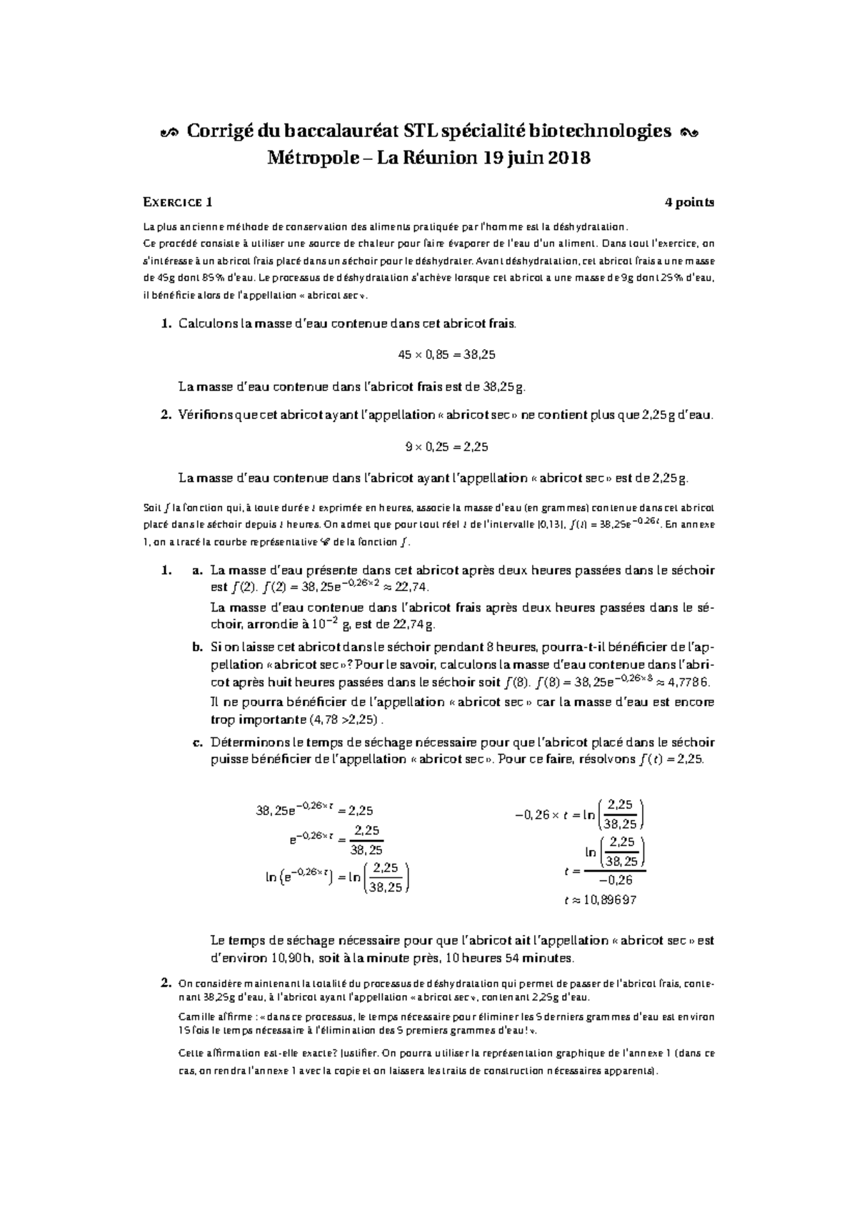 Corrige STL bio metropole 19 juin 2018 JCS - [ Corrigé du baccalauréat ...