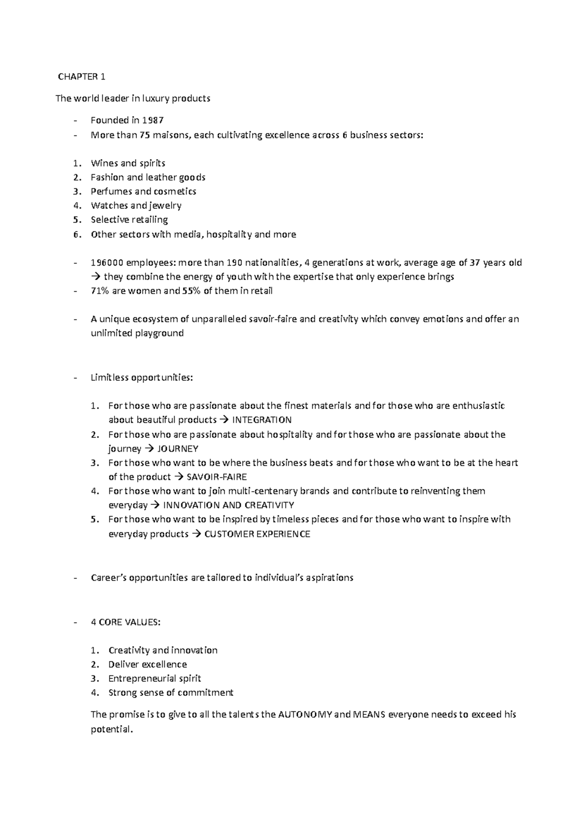 LVMH Modulo 1 - Notes about the first module of INSIDE LVMH - CHAPTER 1 ...