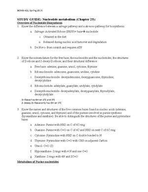 BCMB 402 - Lecture notes Lectures 1-10 - BCMB 402- Nitrogen Building ...