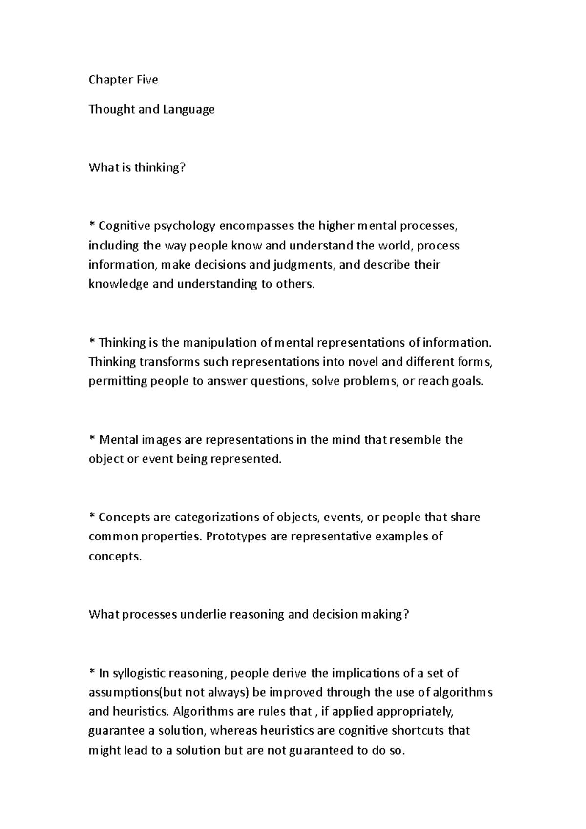 Thought and Language - Chapter Five Thought and Language What is ...