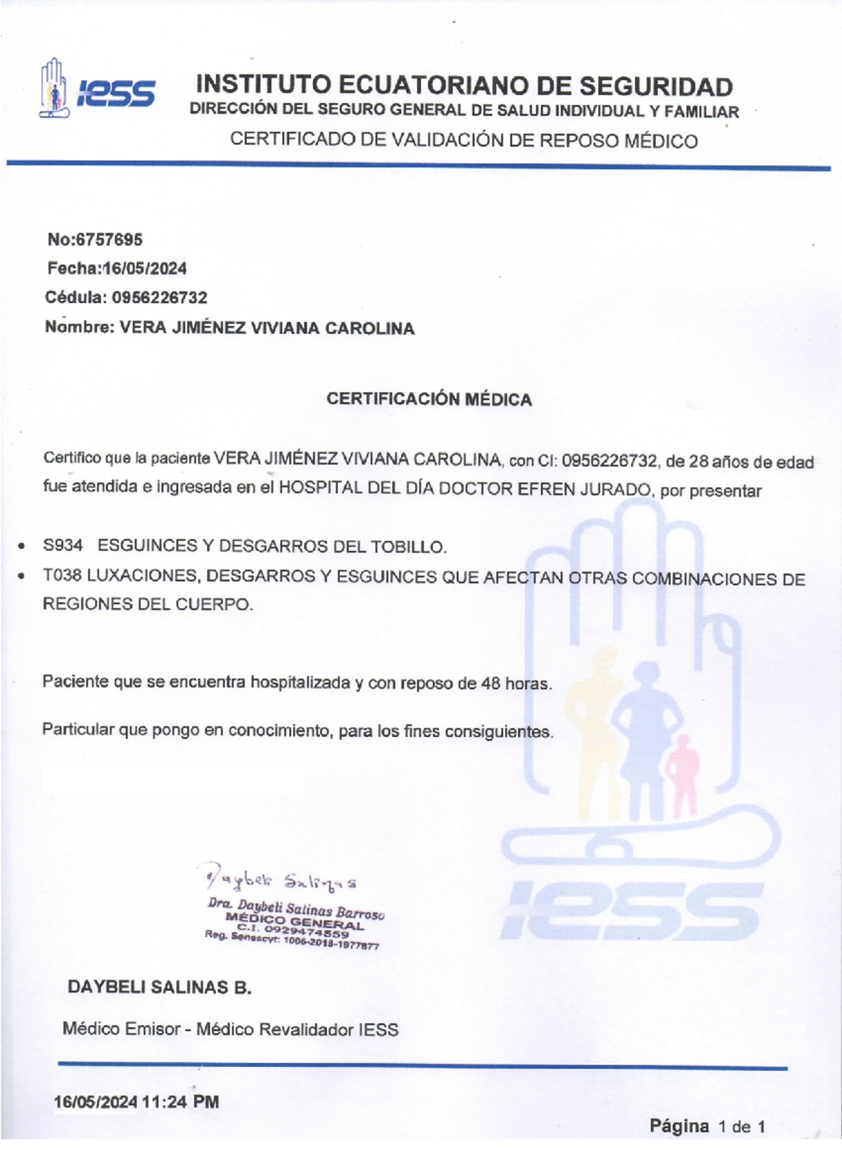 Certificadi Medico IESS - Practicas Pre-Profesionales Medicina Interna ...