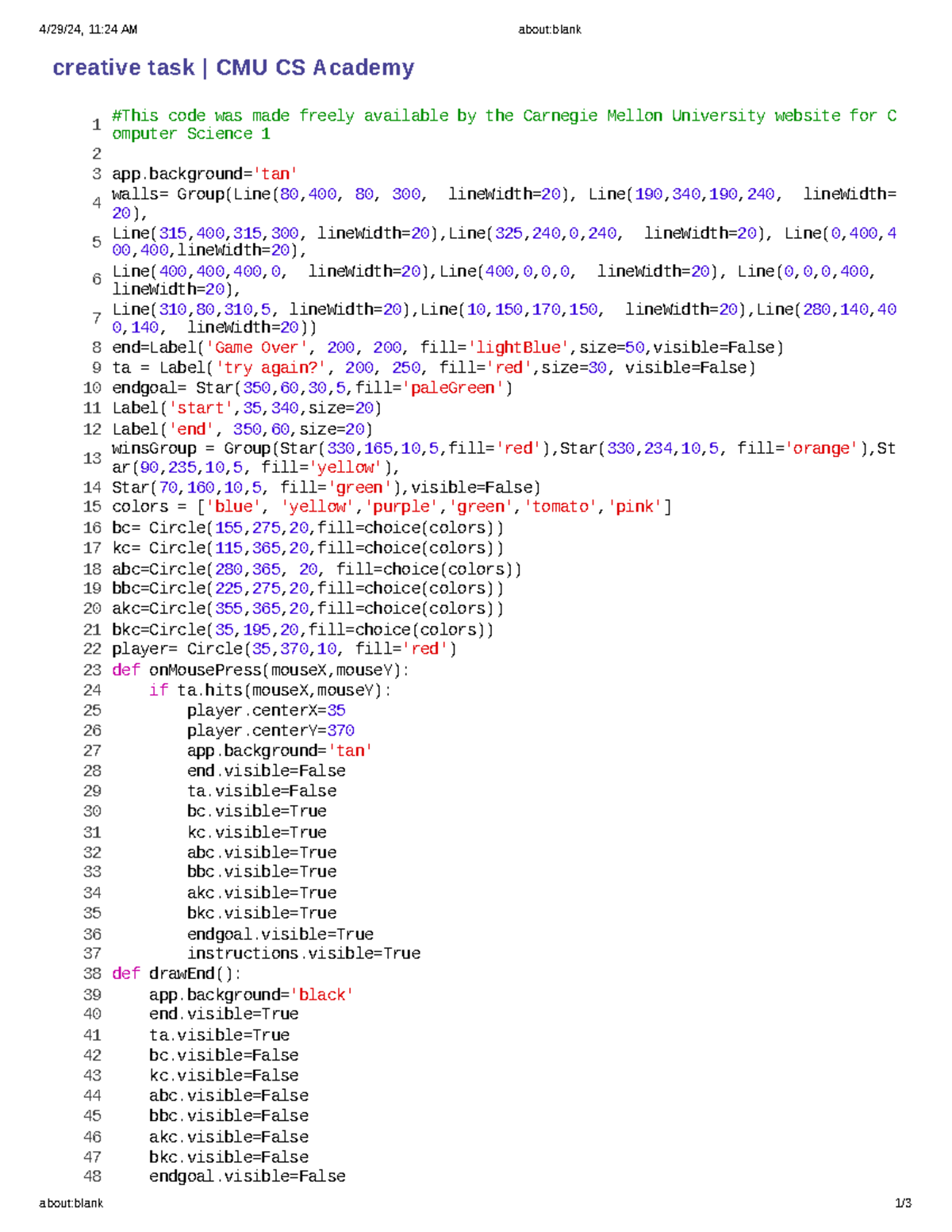 Apcsp - creative task - 4/29/24, 11:24 AM about:blank about:blank 1 ...