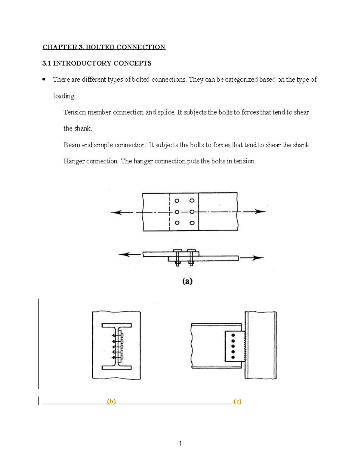 F13 CE470Ch3Bolts Part1 - CHAPTER 3. BOLTED CONNECTION 3 INTRODUCTORY CONCEPTS There are ...