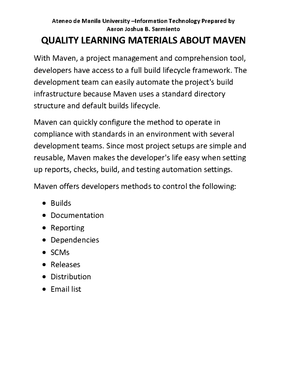 Quality Learning Materials About Maven - QUALITY LEARNING MATERIALS ...