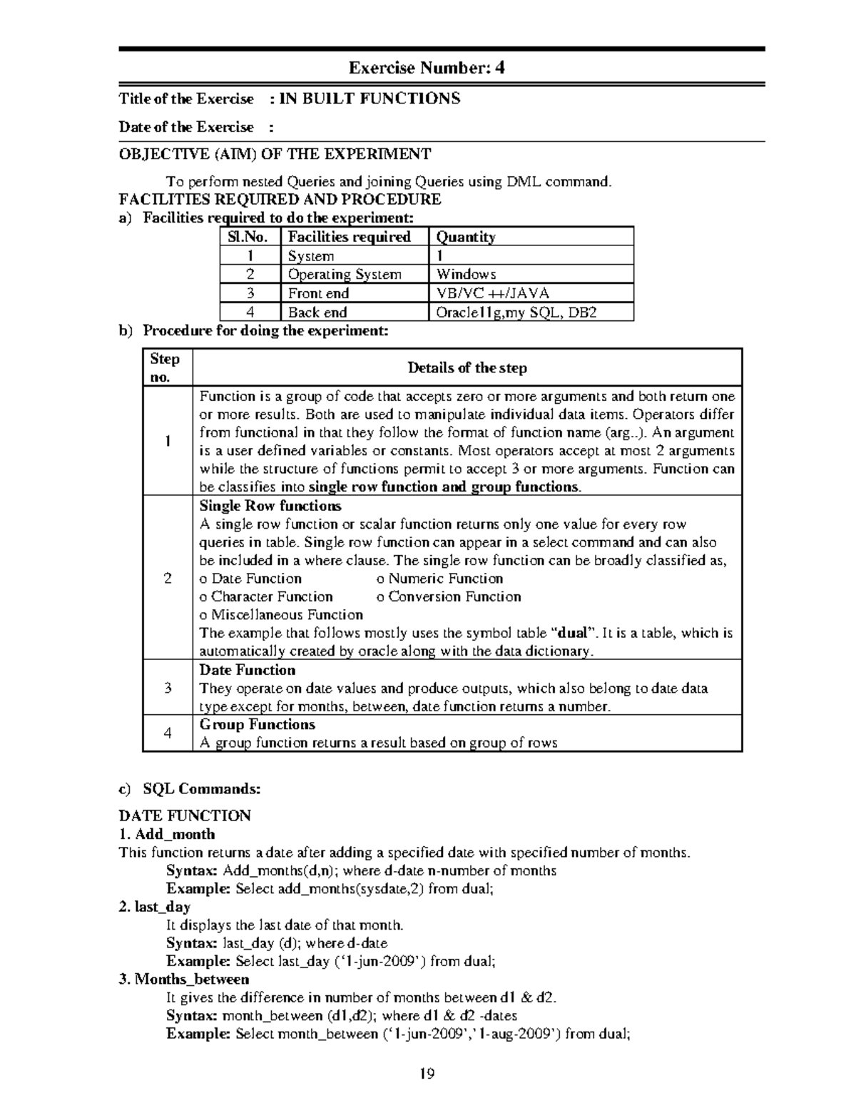 3 In Built Functions Lab Based Exercise Number 4 Title Of The