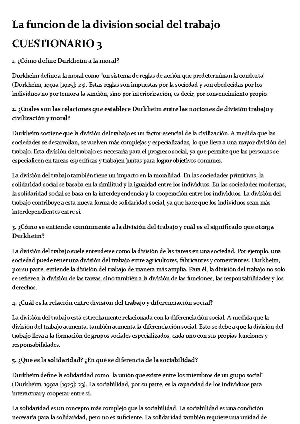 La funcion de la division social del trabajo - La funcion de la ...