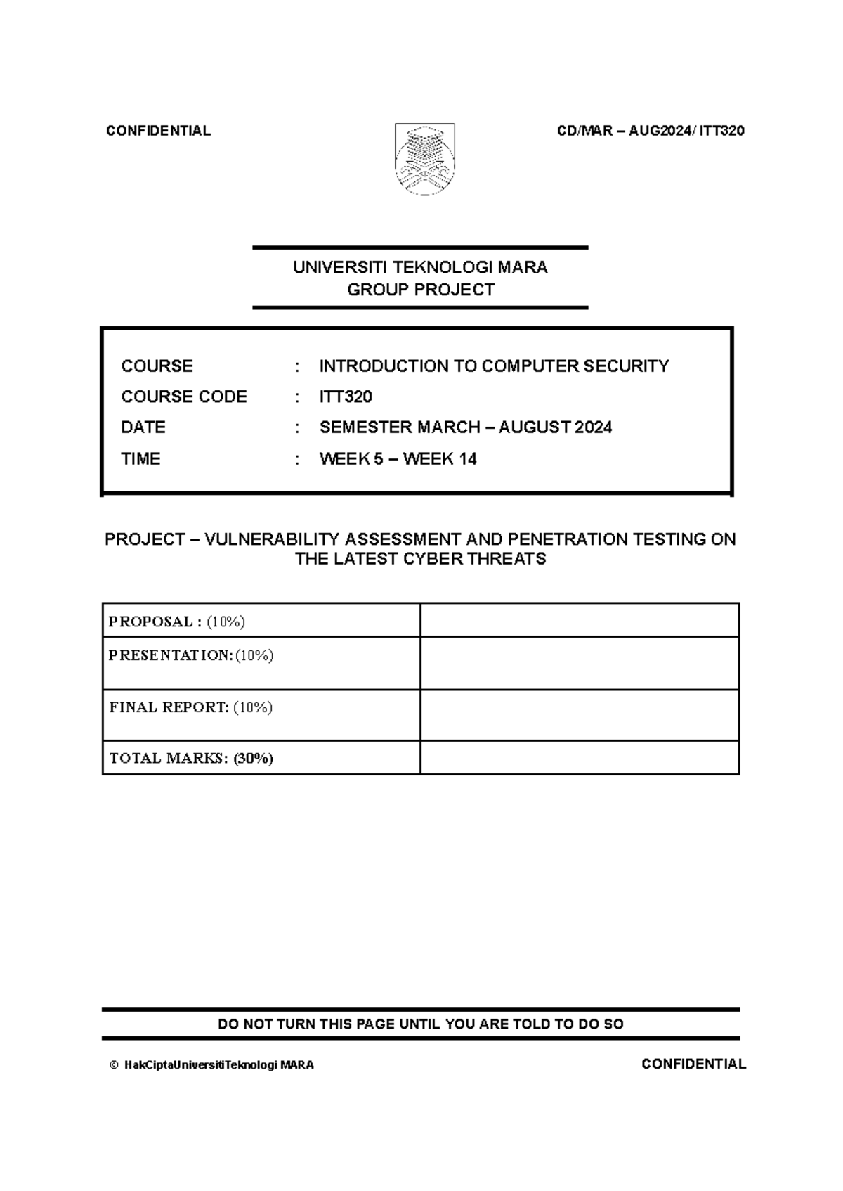 Group Project ITT320 ( March - August 2024).docx - UNIVERSITI TEKNOLOGI MARA GROUP PROJECT ...