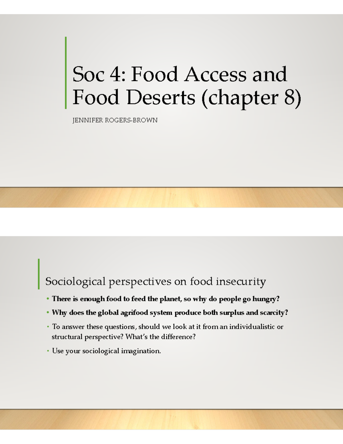 Lecture Week 12 Food Insecurity - Soc 4: Food Access and Food Deserts ...