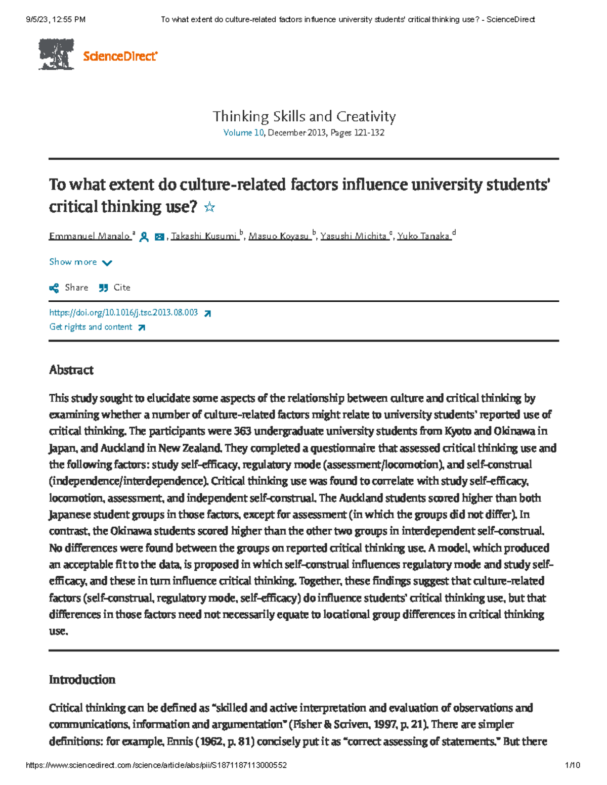 To what extent do culture-related factors influence university students ...