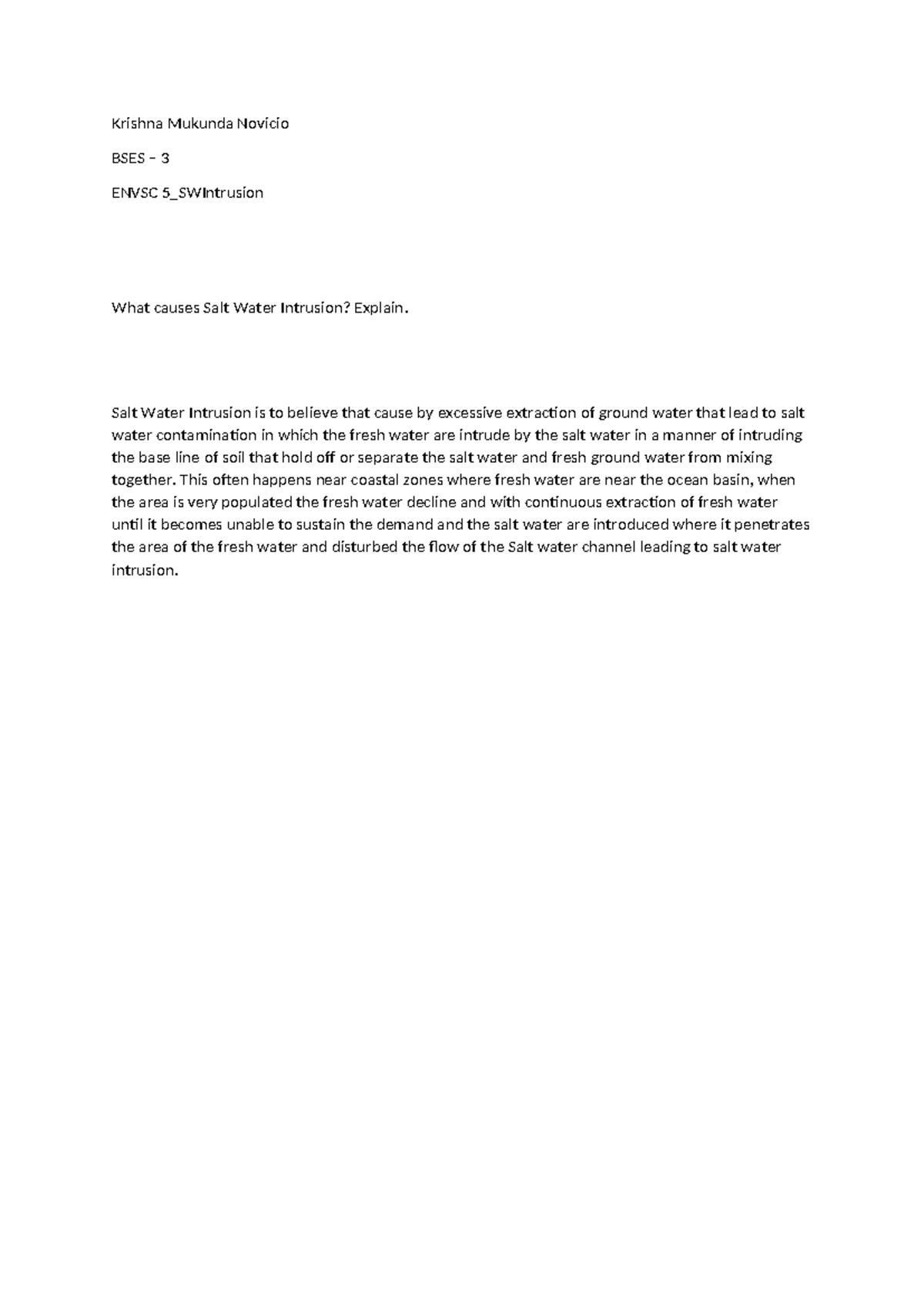 Novicio Envsc 5 SWintrusion - Krishna Mukunda Novicio BSES – 3 ENVSC 5 ...