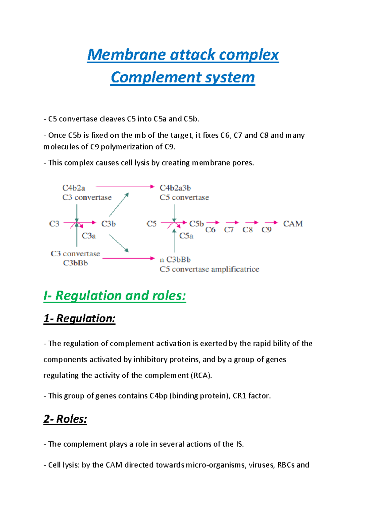 Membrane attack complex Complement system - Membrane attack complex ...