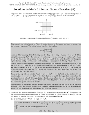MATH51 Practice Exam 1 - Math 51 First Exam (Practice #1) Name: SUNet ...