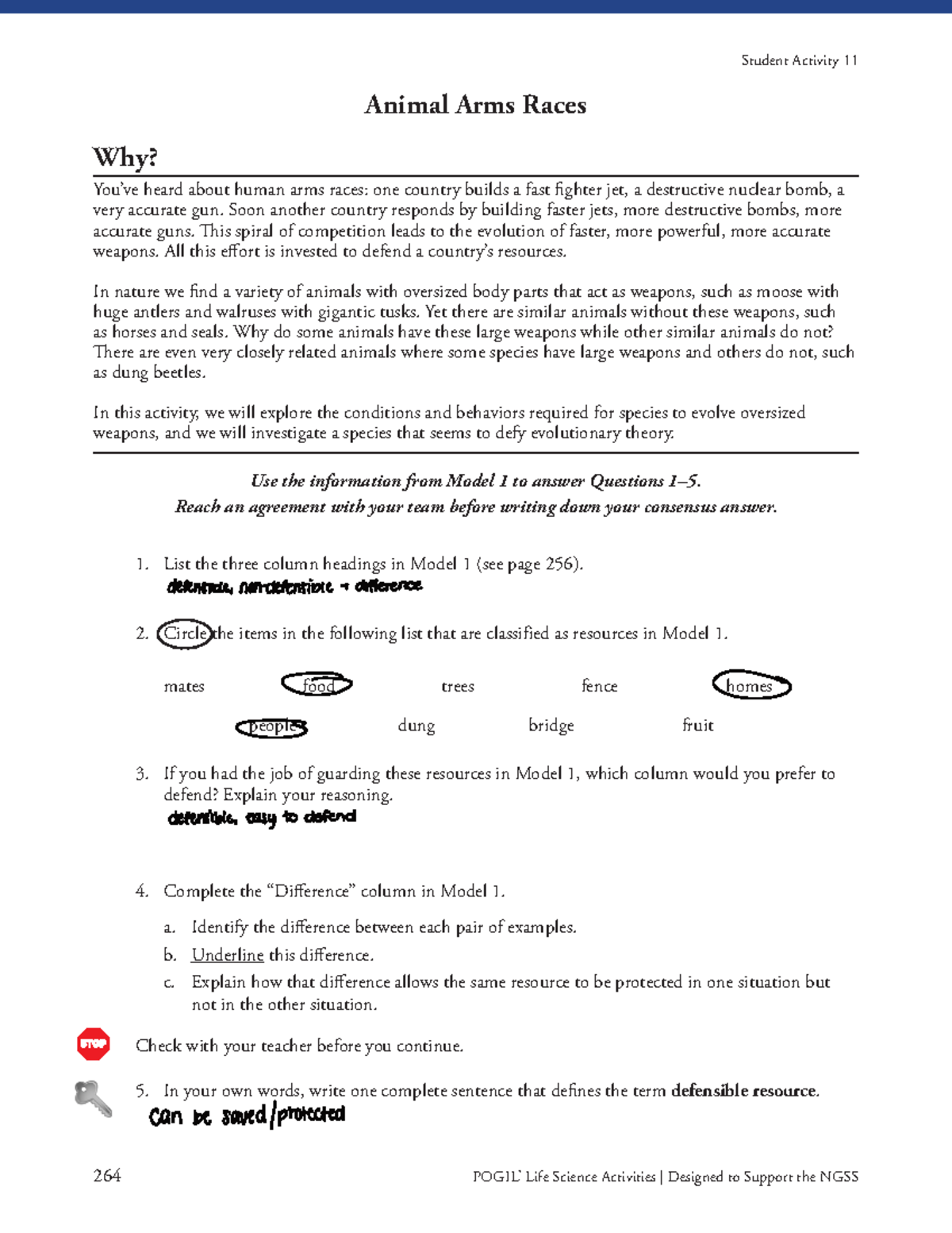 Animal behavior pogil - Animal Arms Races Why? You’ve heard about human ...