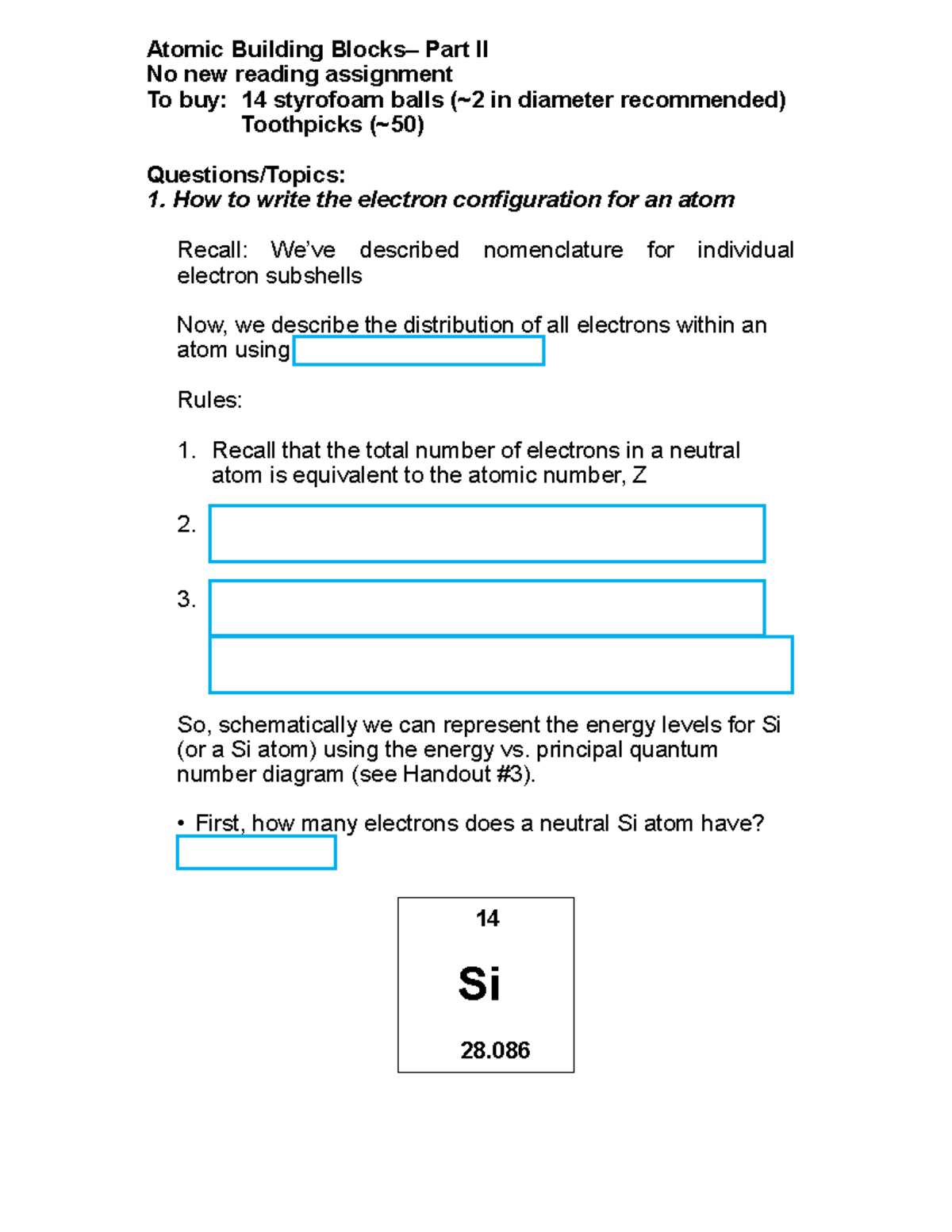 MSE 2001-Atomic Building Blocks-Part 2 Lecture Outline - Atomic ...