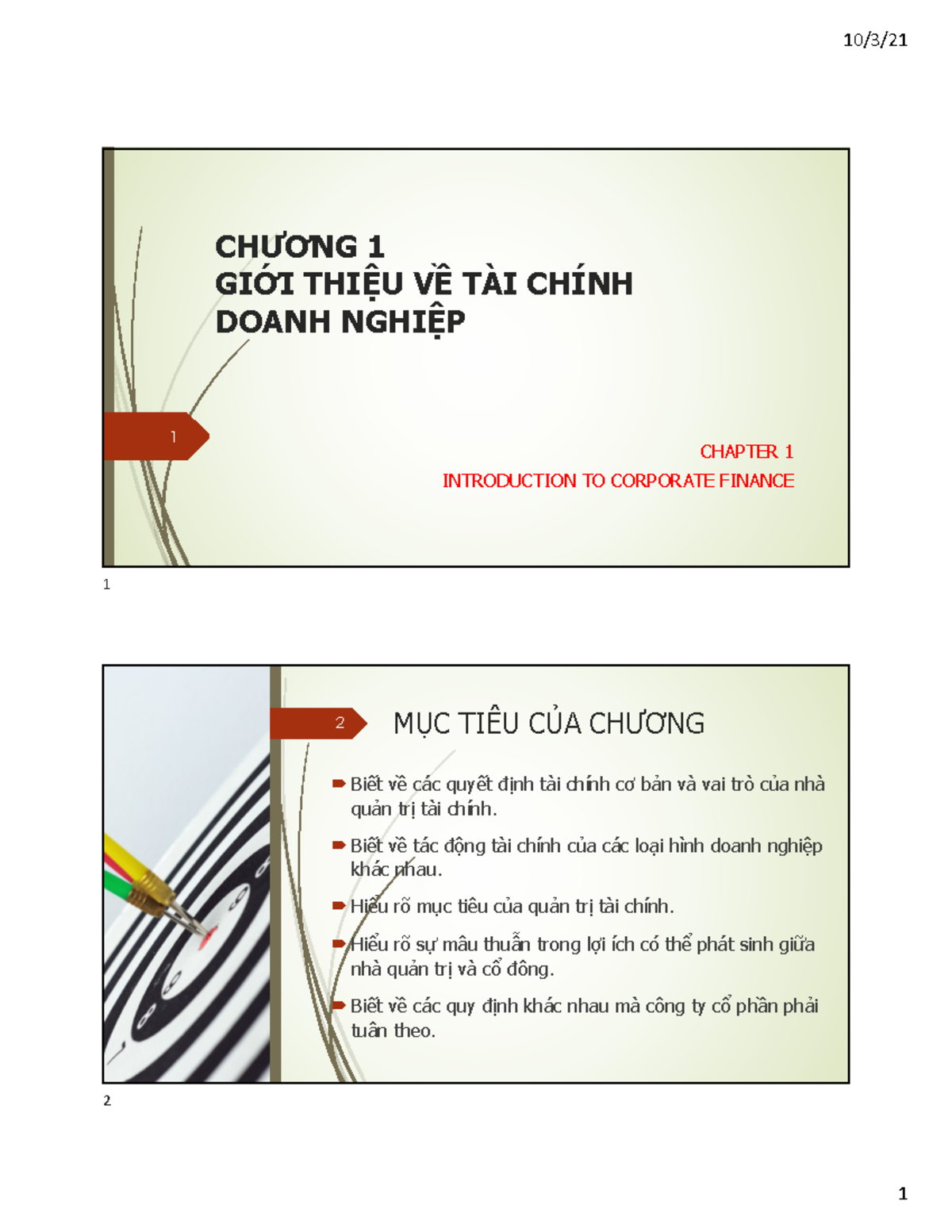 Chapter 1-Introdution Corporate Finance - CH ̄¡NG 1 GIÞI THIÞU VÞ TÀI CHÍNH DOANH NGHIÞP ...