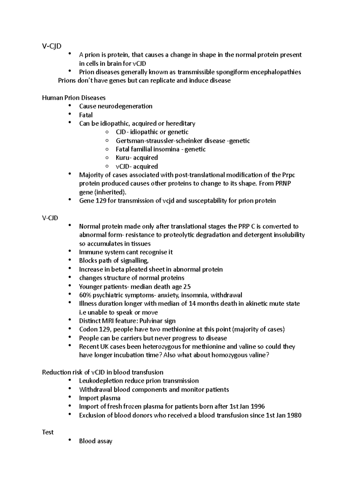VCJD - Overview of VCJD diseases including pathogenesis, treatment ...