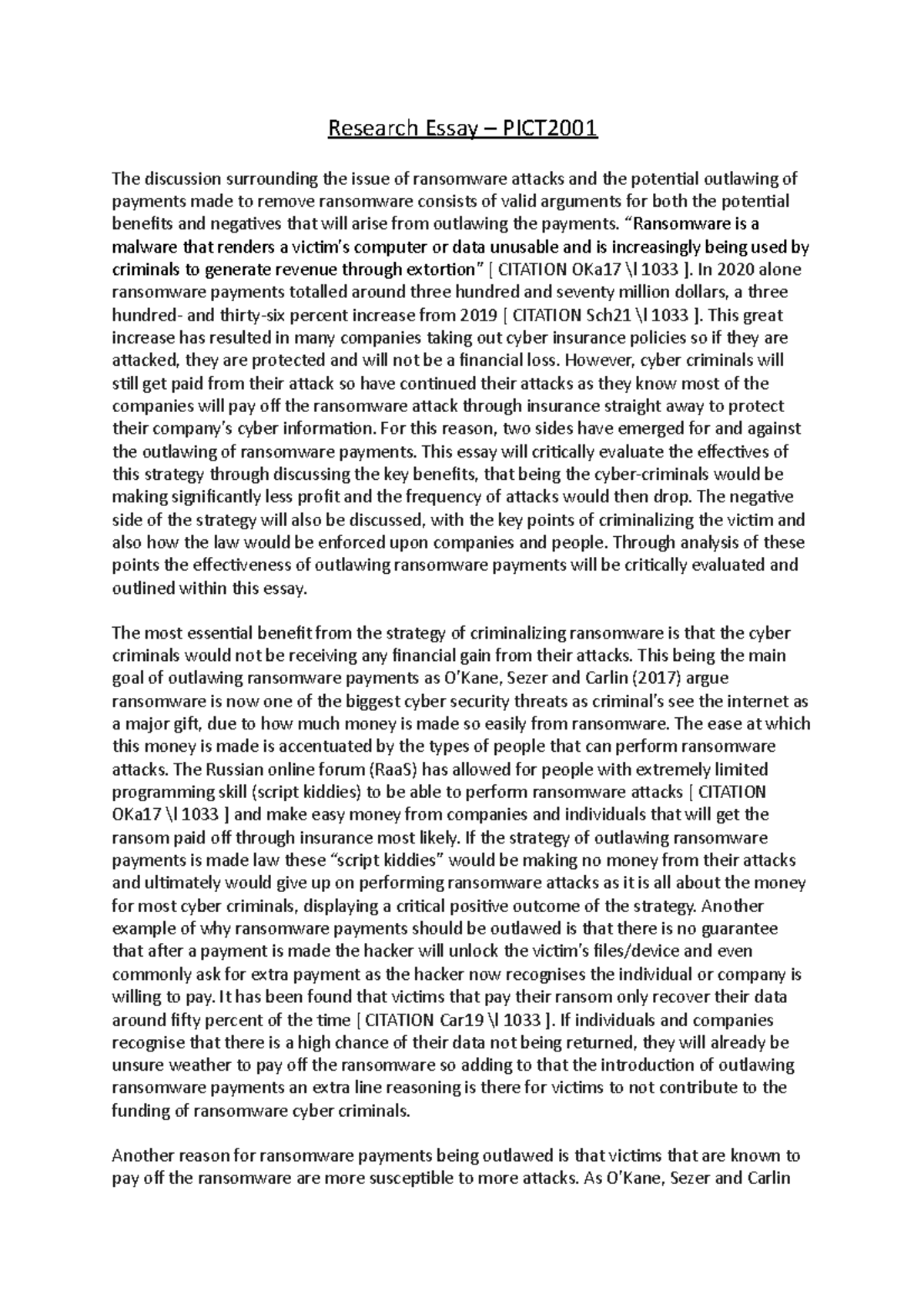 Research Essay - Cybercrime Assignment - Research Essay – PICT The ...