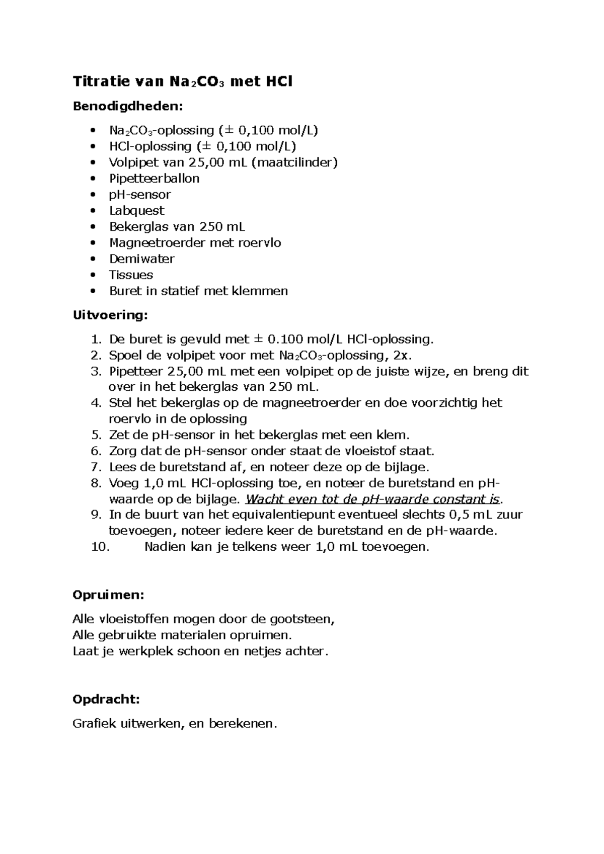 Titratie van Na2CO3 met HCl - Titratie van Na 2 CO 3 met HCl ...