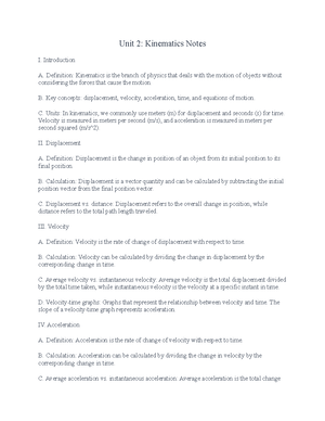 Chapter 1 Key Concepts-1-1 - KINEMATICS 1. MOTION IN ONE DIMENSION ...