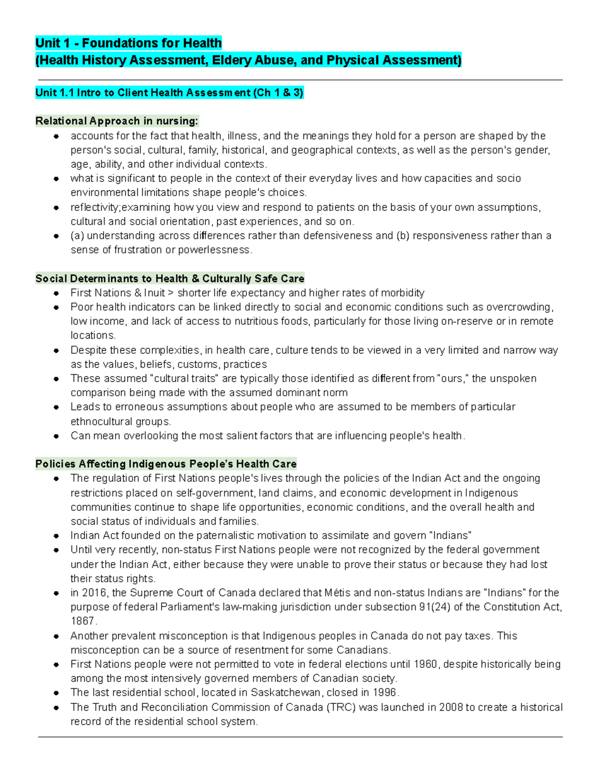 Unit 1 Foundations for Health - Unit 1 - Foundations for Health (Health ...