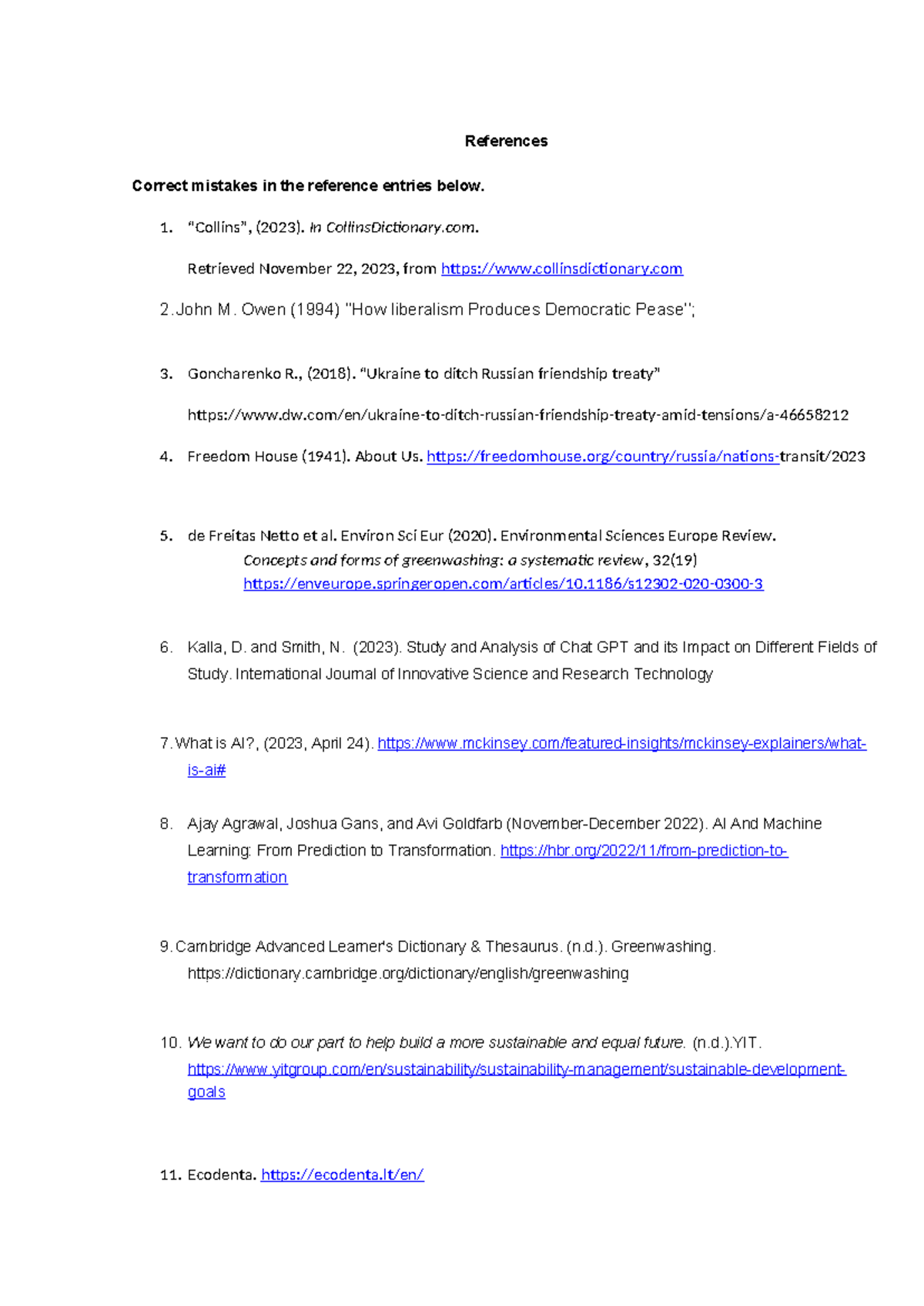 4 References - METODO APA - References Correct mistakes in the ...