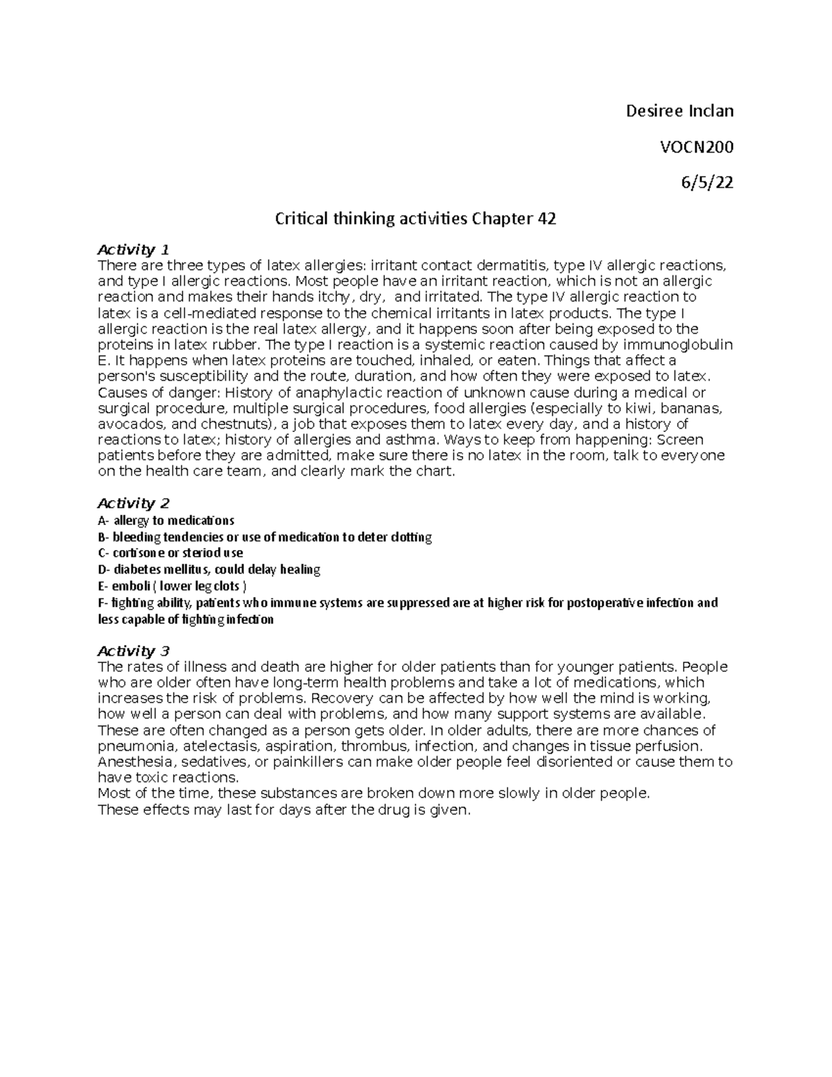 Ch42 crit - Chaoter 42 foundations of adult health nursing critical ...