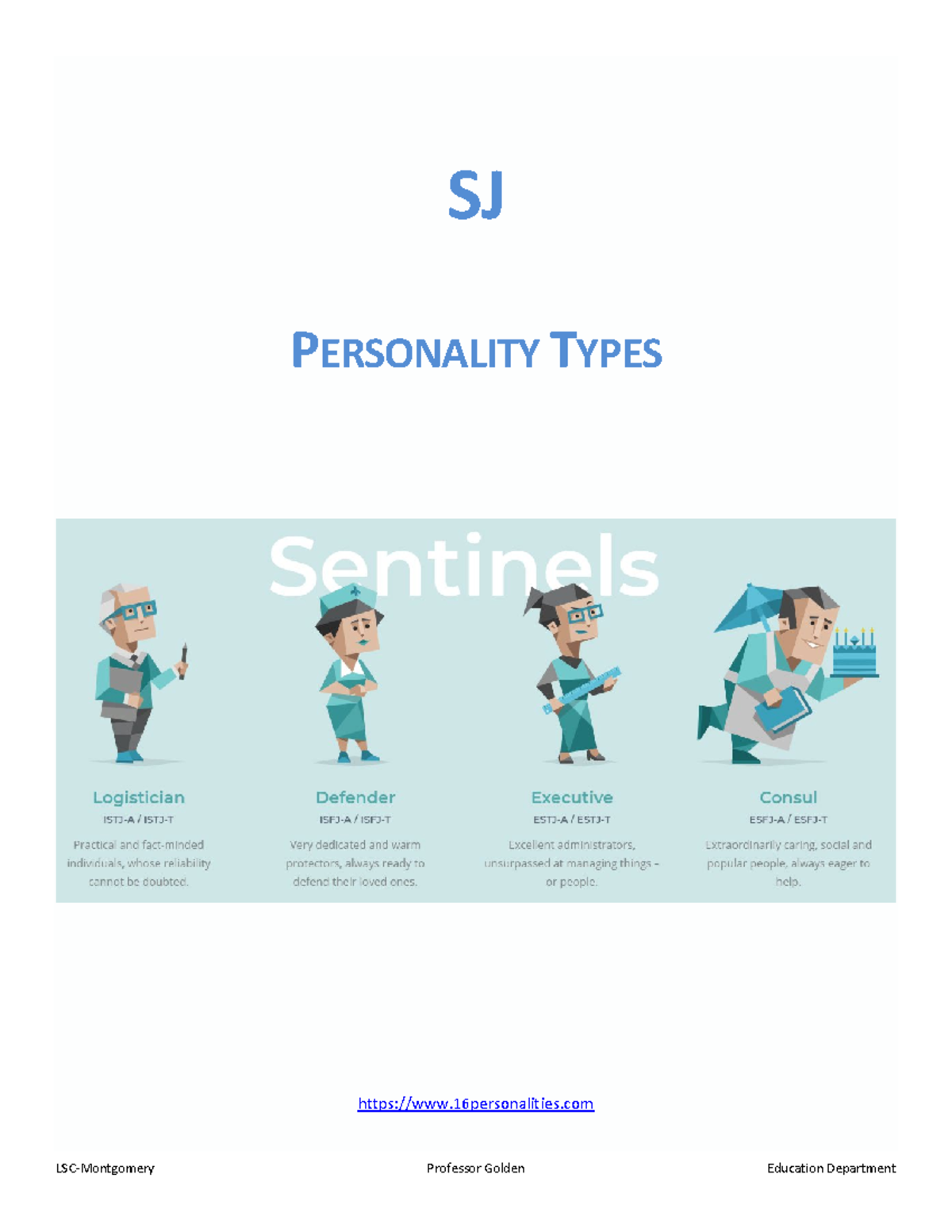 ISTJ ISFJ and ESTJ Personality Types in Education - Studocu