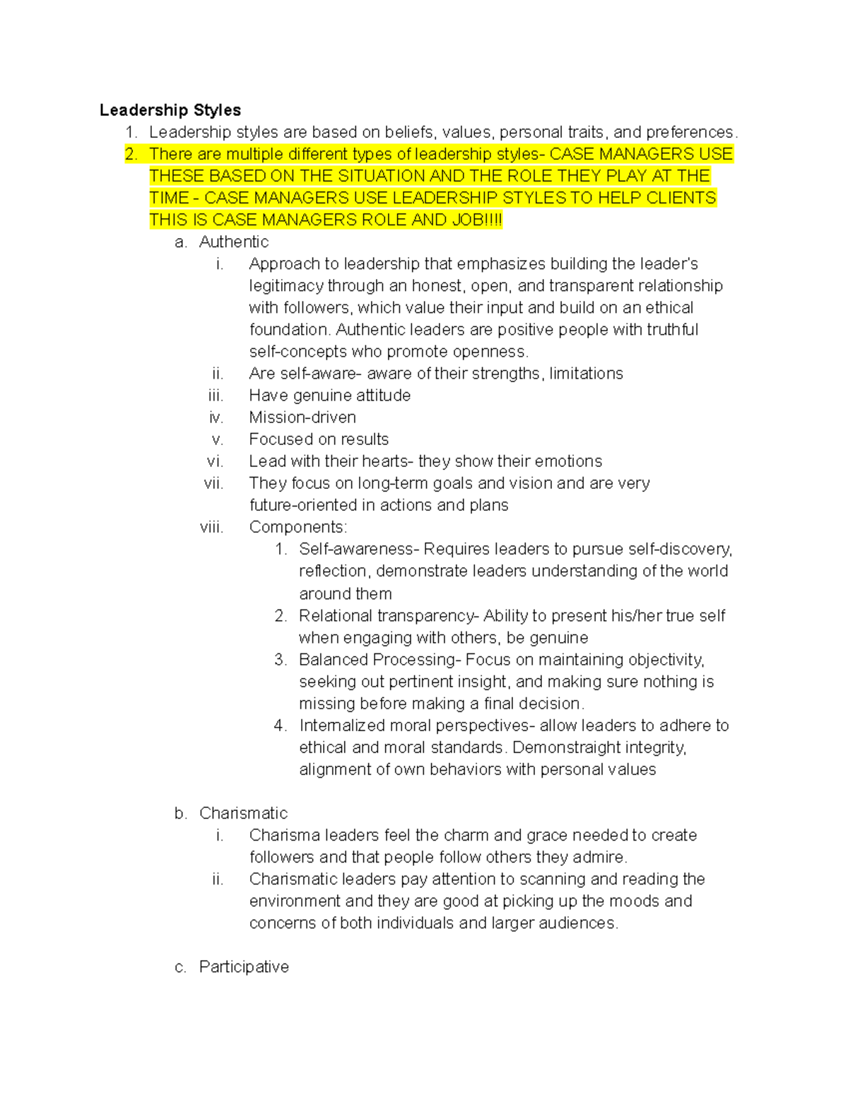 Quiz 2 Study Guide - Leadership Styles 1. Leadership styles are based ...