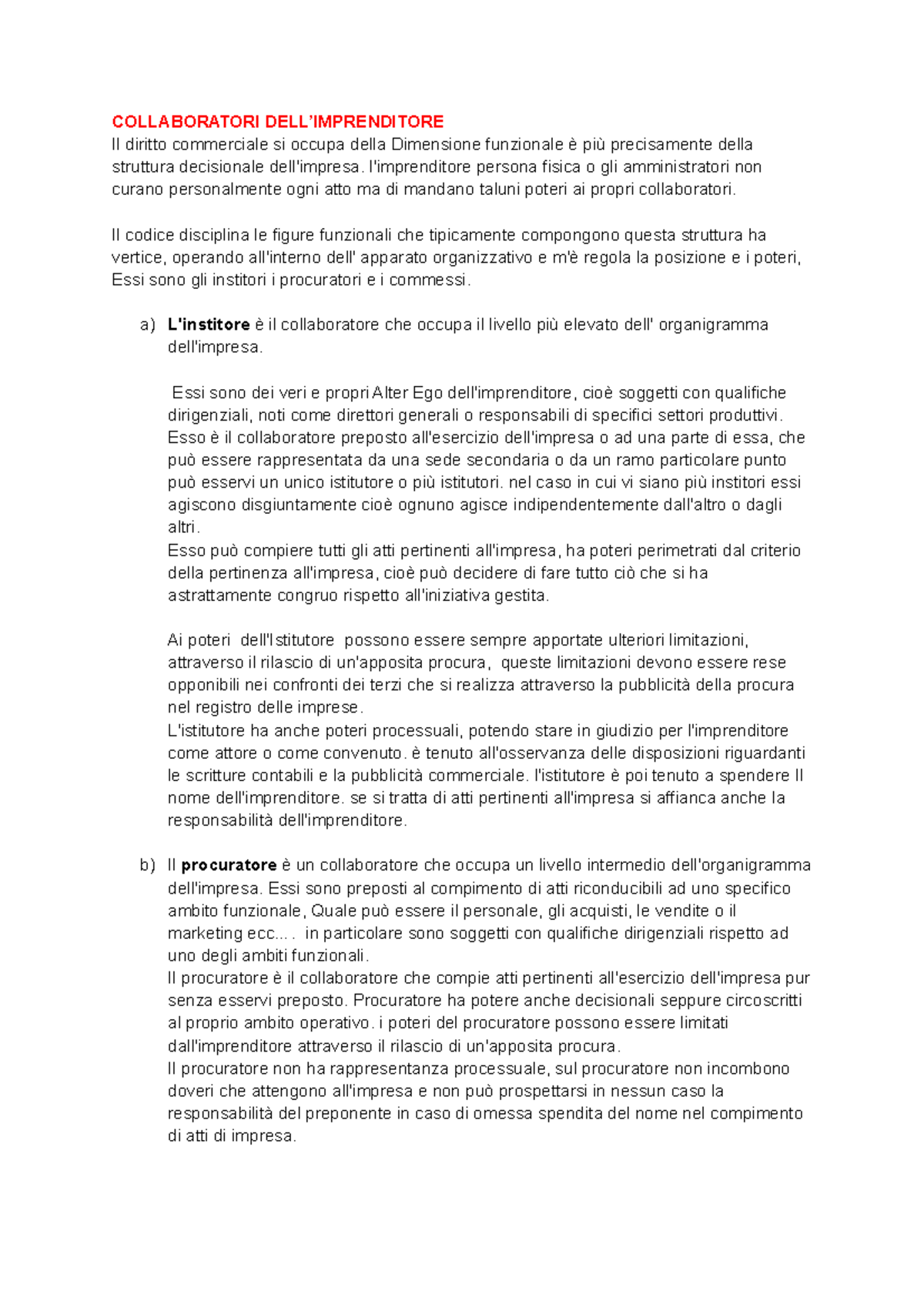 Collaboratori DELL’ Imprenditore E Trasferimento - COLLABORATORI DELL ...