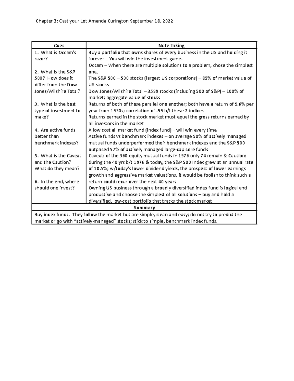 Chapter 3 - Red Book - Notes-T. Parks - Chapter 3: Cast your Lot Amanda ...