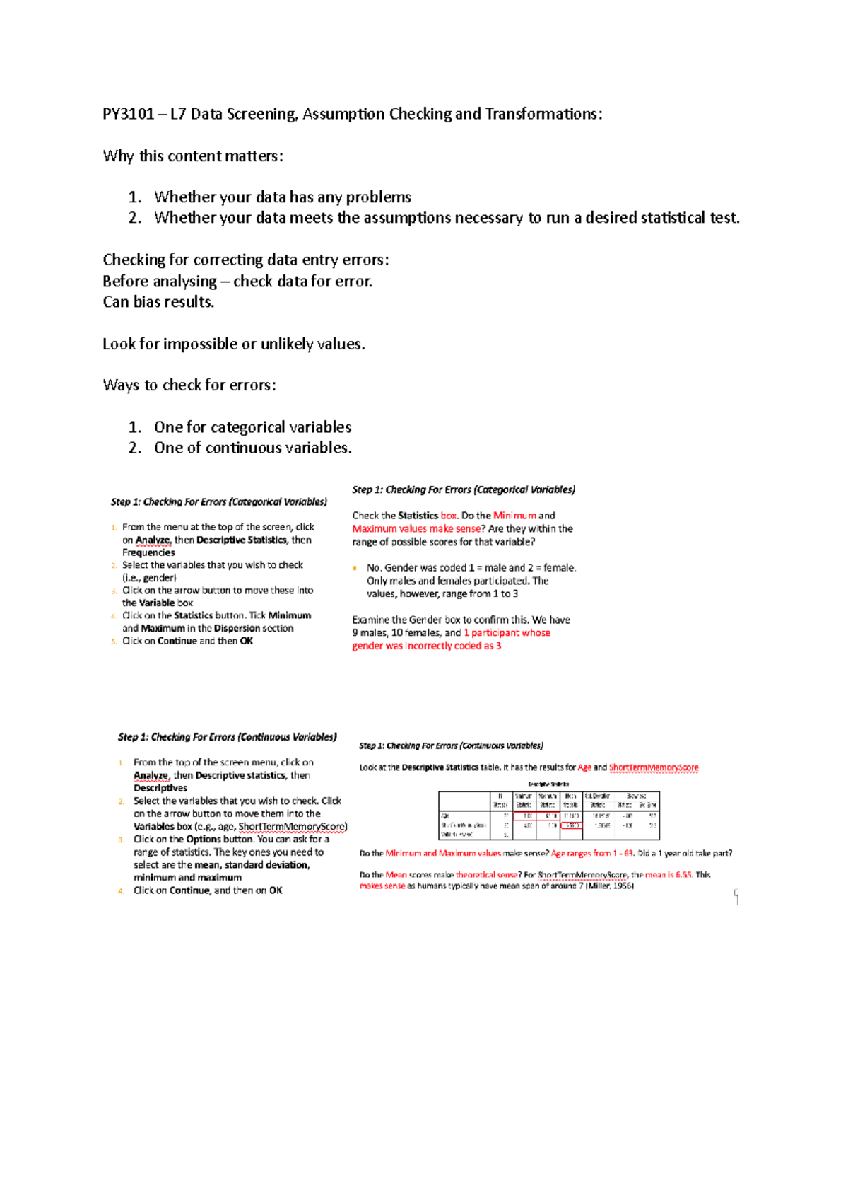 PY3101 - L7 Data Screening, Assumption Checking - Checking for ...