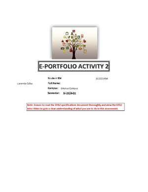 E Portfolio Activity 2 - UU100A - SI-2024-01(4 - : Introduction ...